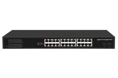 China 24 Port Gigabit Fiber Network Switch Unmanaged Smart VLAN & Extend Mode AC Powered for sale