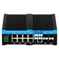 China 10G Industrial Fiber Bypass switch Ethernet PoE Switch 4*10G Sfp Ports+8*10/100/1000mbps for sale