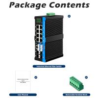 China 10G Industrial Fiber Bypass switch Ethernet PoE Switch 4*10G Sfp Ports+8*10/100/1000mbps for sale