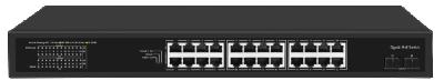 China 24 Port PoE Switch 2.5G Fiber Gigabit Ethernet 300W Budget 15.4W/30W Unmanaged CE for sale