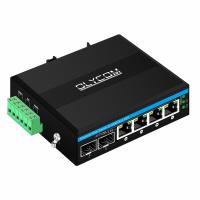 China Industrial 2.5G PoE Fiber Switch 4 Port PoE+ with 2 SFP 10G Uplink DIN Rail for sale