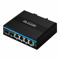 China Industrial 2.5G PoE Fiber Switch 4 Port PoE+ with 2 SFP 10G Uplink DIN Rail for sale