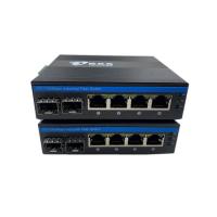China 6 Port Industrial Ethernet Switch Gigabit Network 100/1000M SFP Fiber Unmanaged Realtek Chip for sale