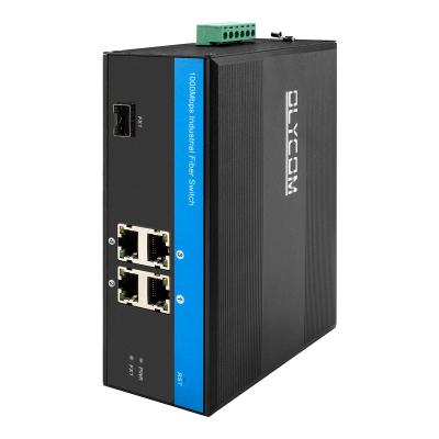 China 4 Port Industrial Fiber Switch Gigabit Ethernet Unmanaged IP40 Outdoor Use CE for sale