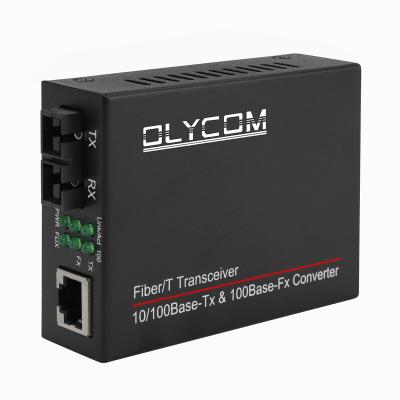 China Mini Fiber Optic Media Converter Fast Ethernet Unmanaged Singlemode Multimode Duplex for sale