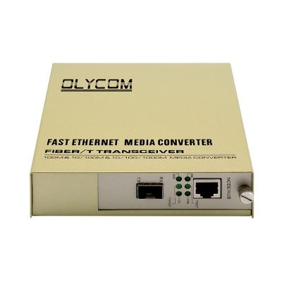 China SFP Slot Rack Media Converter 1310nm Single Mode Fiber Ethernet Converter Unmanaged for sale