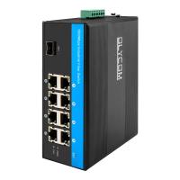 China 8 Ports Gigabit Fiber Switch With POE 30W And 1 Uplink SFP Port Din Rail for sale