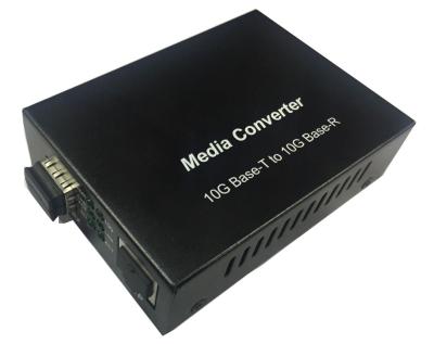 China 10G RJ45 SFP+ Media Converter 1000M 2.5G 5G Auto Sensing Speed Unmanaged 12VDC CE for sale