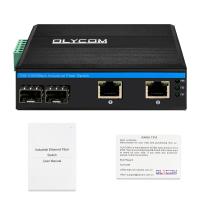 China 4-Port Gigabit Unmanaged Switch SFP Slots DC24V IP40 Level Hardened Metal Case CE for sale