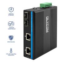 China 4-Port Gigabit Unmanaged Switch SFP Slots DC24V IP40 Level Hardened Metal Case CE for sale