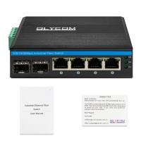 China Industrial Network Switch 6 Port 100M/1000M Fiber Unmaaged Din Rail 12V 24V Input for sale