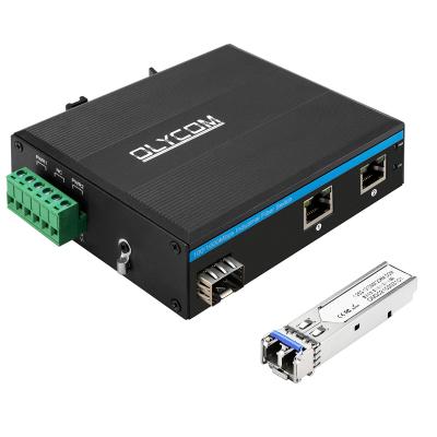 China 20KM 2 Port Industrial Fiber Switch Gigabit Network SFP Fiber Unmanaged CE IP40 for sale