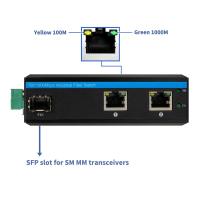 China 20KM 2 Port Industrial Fiber Switch Gigabit Network SFP Fiber Unmanaged CE IP40 for sale