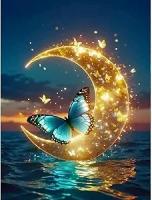 China 30X40cm Big Moon Diamond Painting Set Full Drill Diamond Art Canvas For Beginners for sale