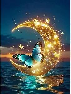 China 30X40cm Big Moon Diamond Painting Set Full Drill Diamond Art Canvas For Beginners for sale