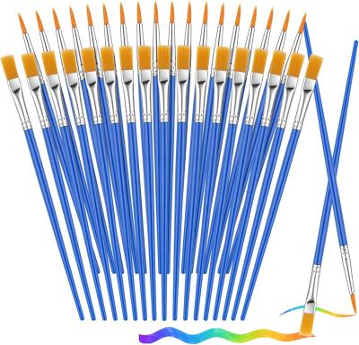 China Round Pointed Tip Nylon Hair Paint Brushes Acid Free Non Shedding For Watercolor Paint for sale
