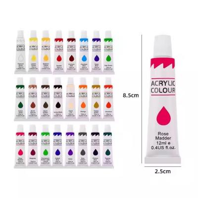 China OEM 12 Colors Acrylic Paint Set For Canvas With Butter Consistency Great Coverage for sale
