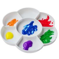 China Flower Shape Watercolor And Acrylic Painting Palette Artist Plastic Paint Palette for sale