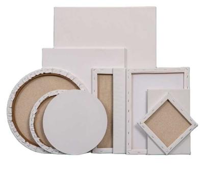 China Round Shape Wood Framed Stretched Artist Painting Canvas For Oil And Acrylic Painting for sale