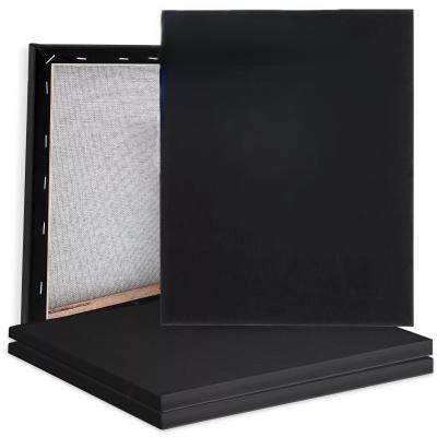 China OEM Black Pre Stretched Artist Canvas Oil Painting Canvas Boards Customize Size for sale