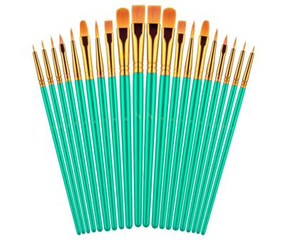 China Customized Logo Green Art Brushes Set For Acrylic Oil Watercolor Painting for sale