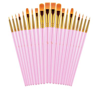 China Cumtomized Pink Color Artist Paint Brush Set , Acrylic Oil Watercolor Paint Brushes Set for sale