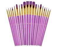 China Purple Nylon Hair Paint Brush Kit Face Body Paint Brush Set Customized Logo for sale