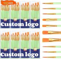 China Wooden Handle 100 Packs 10 Pcs Artist Brushes Set For Acrylic And Oil Painting for sale