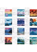 China Matte Finish Landscape Paint By Numbers Canvas With Wooden Frame for sale