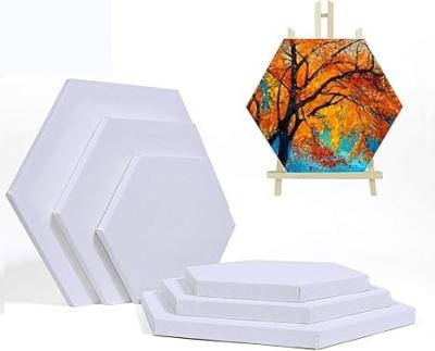 China Hexagon Stretched Canvas Boards , Custom Stretched Canvases For Acrylic Painting for sale
