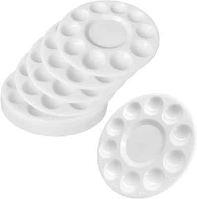 China 17cm Round Plastic Paint Palettes for Kids , Acrylic Paint Palette for Students DIY Craft for sale