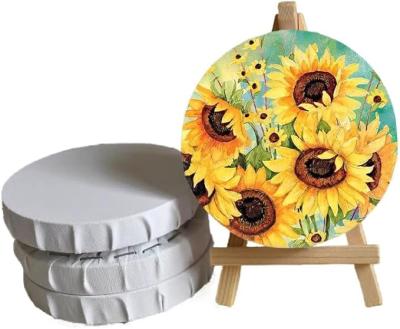 China Round Stretched Canvas Boards For Painting , Custom Stretched Canvases Matte Finish for sale