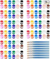 China 120 Pots Acrylic Paint Pots With Lids 20 Strips 5 Ml With 20 Pieces Paint Brushes Sets for sale