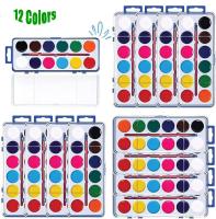 China 12 Watercolor Washable Acrylic Paint Kit With Paintbrush For Kids and Adults for sale