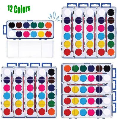 China 12 Watercolor Washable Acrylic Paint Kit With Paintbrush For Kids and Adults for sale