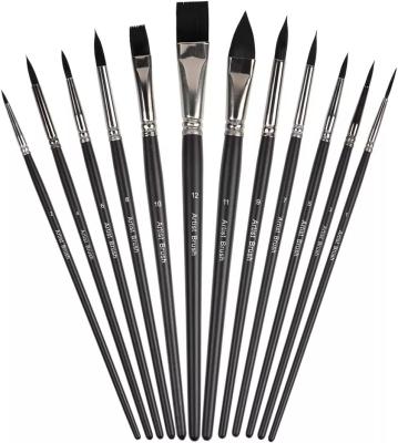 China Nylon Hair Acrylic Painting Art Brushes Set Artist Watercolor Face Paint Brush Set for sale