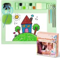 China OEM Food Grade Art Painting Tools Silicone Craft Mat With Cup For Kids Student for sale