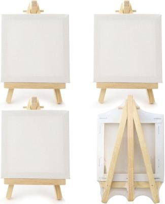 China 10x10cm Mini Canvas Board Sets With Easel For Painting , Art Stretched Canvas Boards for sale
