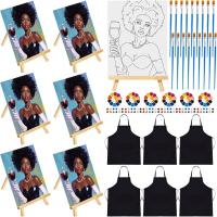 China Cotton Sip And Paint Kits Pre Drawn Canvas For Adults , Pre Printed Stretched Canvas for sale