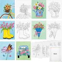 China 8x10 Inches Flowers Pre Printed Canvas Kits For Home Decoration Painting for sale