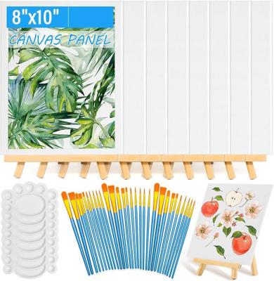 China Canvas Art Sets With Wooden Easels Paint Brushes For Acrylic Oil Watercolor Painting for sale