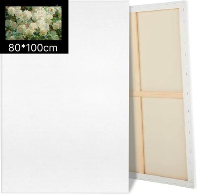 China 100% Cotton Large Stretched Canvas Blank Oil Painting Framed Canvases Matte Finish for sale