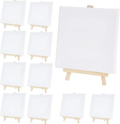 China Small Canvas Painting Set For Beginners , Art Stretched Canvases Panels Pack With Easel for sale