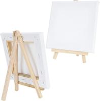 China Small Painting Art Set With Easel And Canvas , Stretched Canvases Panels Pack OEM for sale