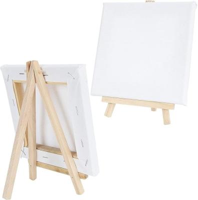 China Small Painting Art Set With Easel And Canvas , Stretched Canvases Panels Pack OEM for sale