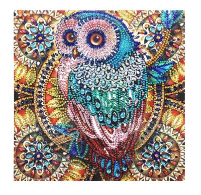 China 12x12inch Owl Diamond Art Painting Kits Rhinestone Crafts Painting Set For Adults for sale