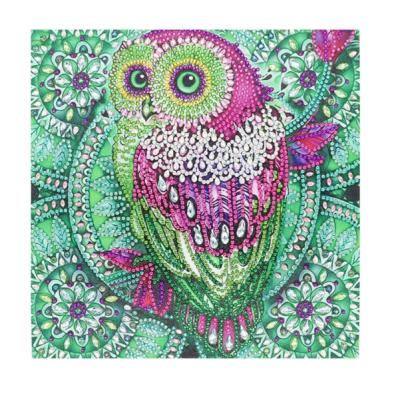 China Bulk Customize Size Crystal Rhinestone Owl Full Drill DIY 5D Diamond Painting Set For Adults Decor for sale