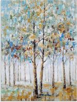 China Tree Canvas Wall Art  Pre Printed Abstract Forest Painting For Modern Home Decoration for sale