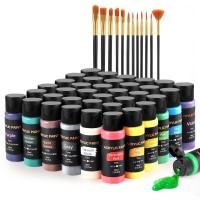 China Customized 36 Colors Acrylic Paint Set With 12 Art Brushes For Painting for sale