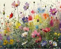 China DIY Pre Drawn On Canvas Flower Drawing Colorful art canvas For Adults Beginner for sale